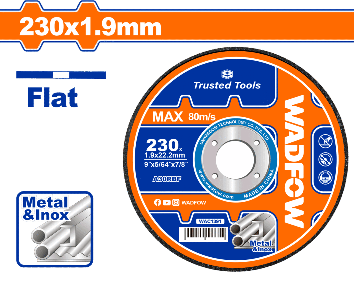 WAC1391 (Wadfow Abrasive metal cutting disc 9″x1.9mm – C50) – Zamo